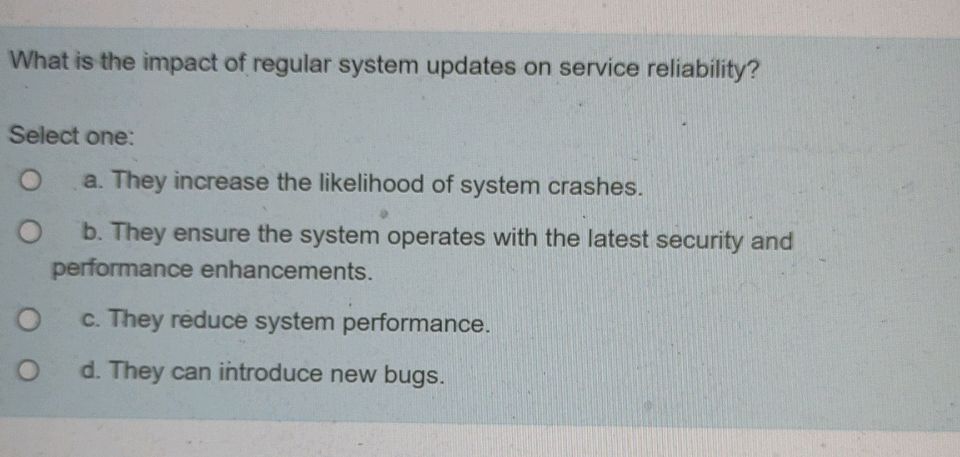What is the impact of regular system updates | StudyX