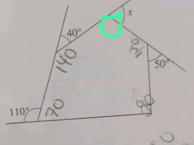 Find the value of angle x. Angles are given | StudyX