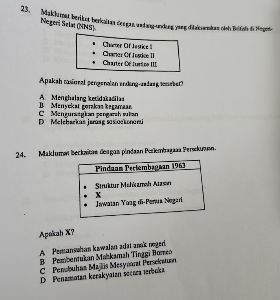 23. Maklumat berikut berkaitan dengan | StudyX