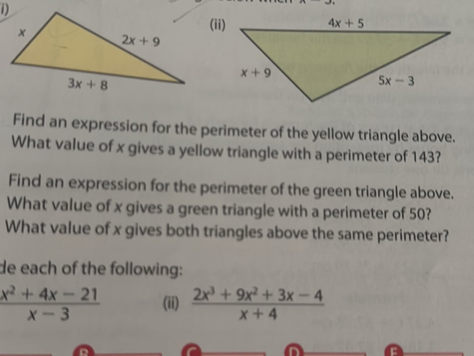 Find an expression for the perimeter of the | StudyX