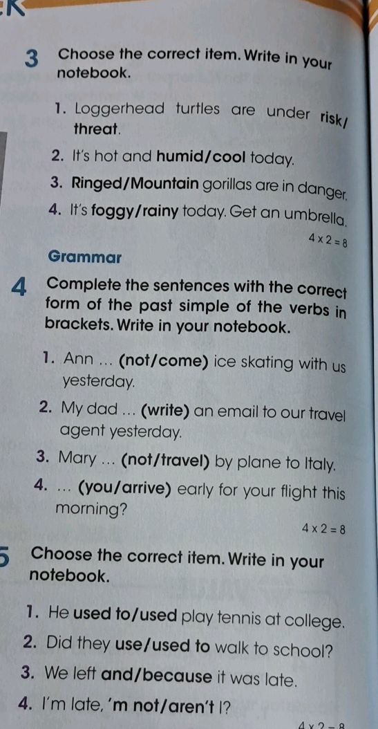 3 Choose the correct item. Write in your | StudyX