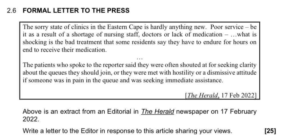 Above is an extract from an Editorial in | StudyX