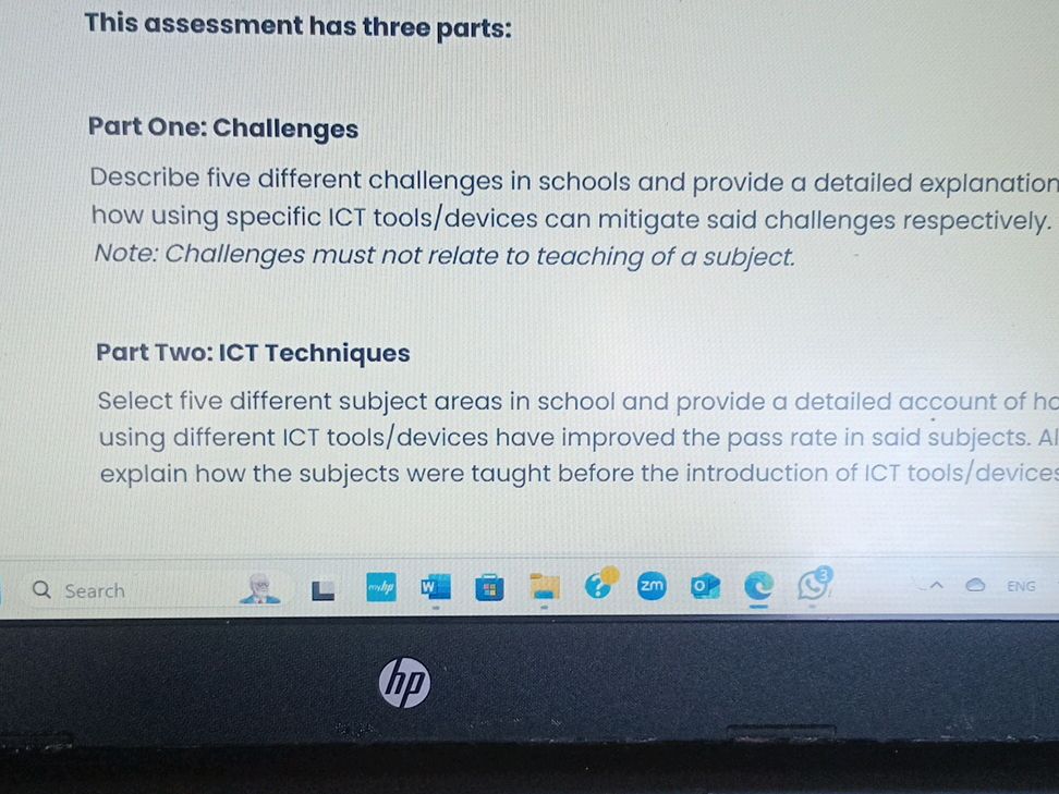 This assessment has three parts: Part One: | StudyX