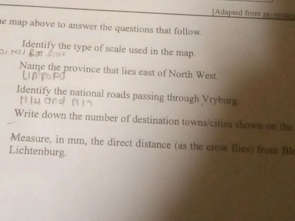 Identify the type of scale used in the map. | StudyX