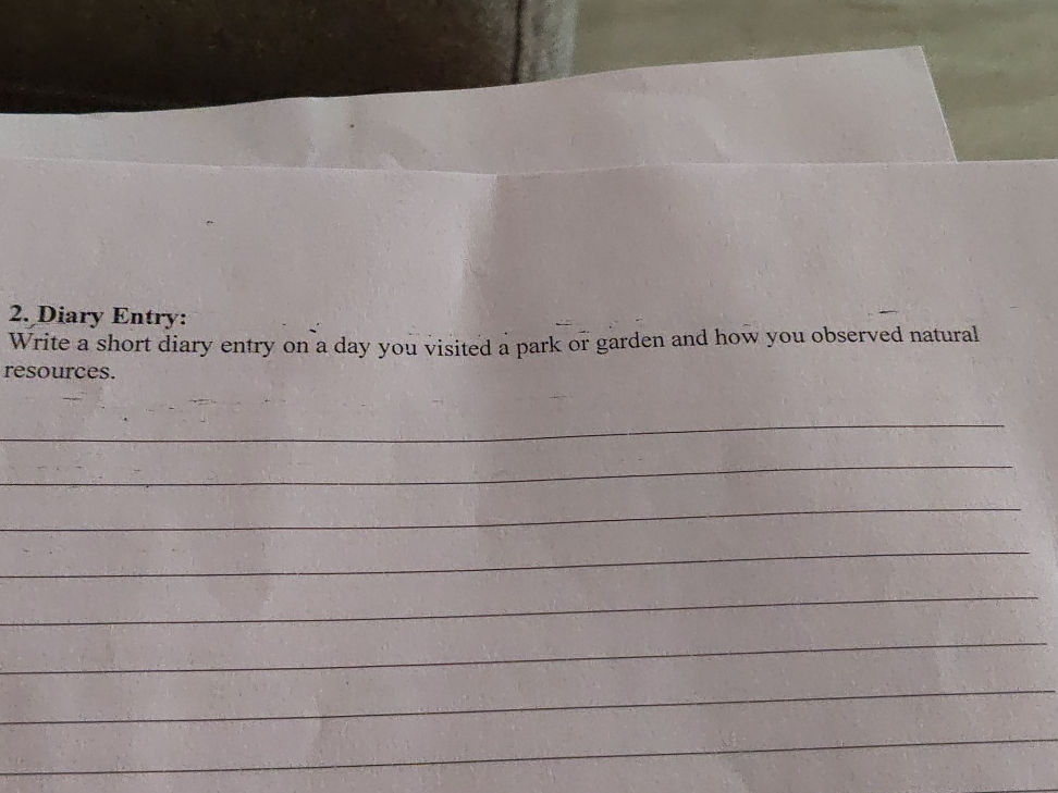 2. Diary Entry: Write a short diary entry | StudyX