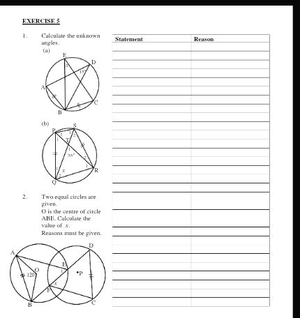 1. Calculate the unknown angles. (a) | StudyX