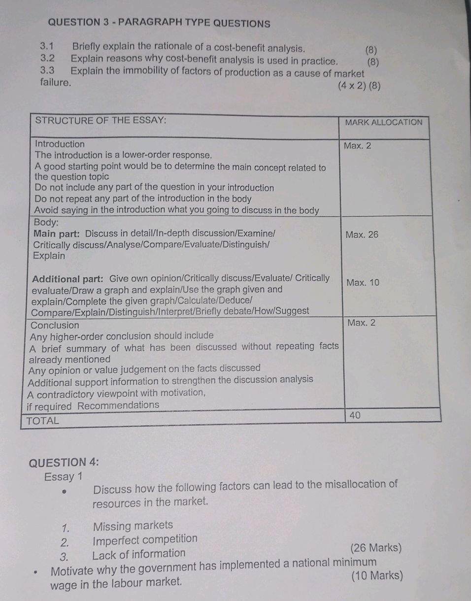 QUESTION 3 - PARAGRAPH TYPE QUESTIONS 3.1 | StudyX