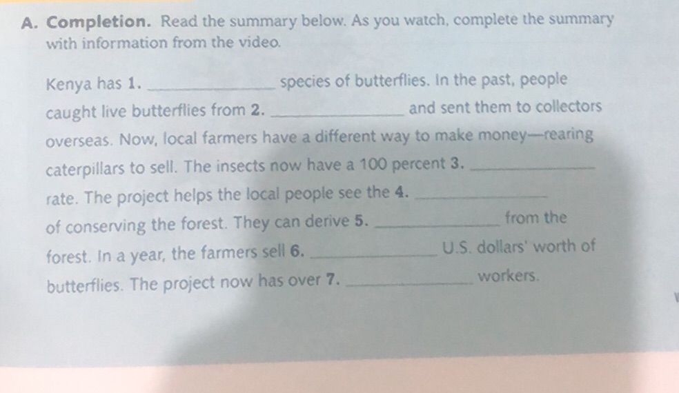 A. Completion. Read the summary below. As | StudyX