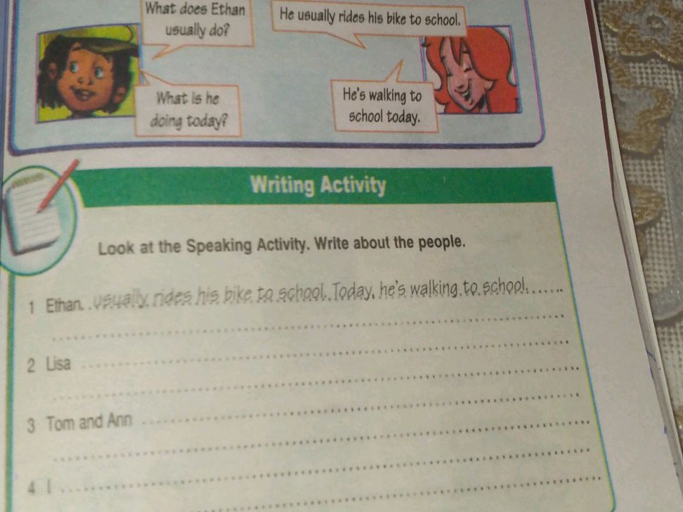 Look at the Speaking Activity. Write about | StudyX