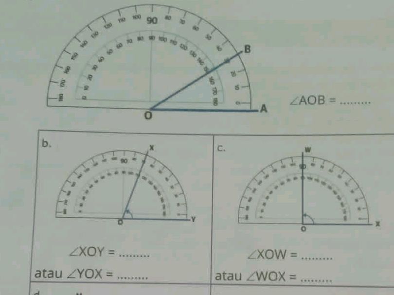 $ AOB = ...$ b. $ XOY = ...$ atau $ YOX | StudyX