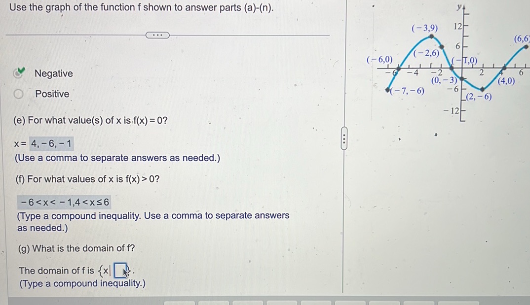 Use the graph of the function f shown to | StudyX