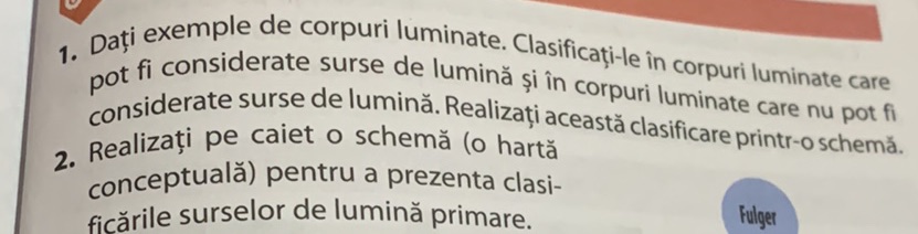 1. Dați exemple de corpuri luminate. | StudyX