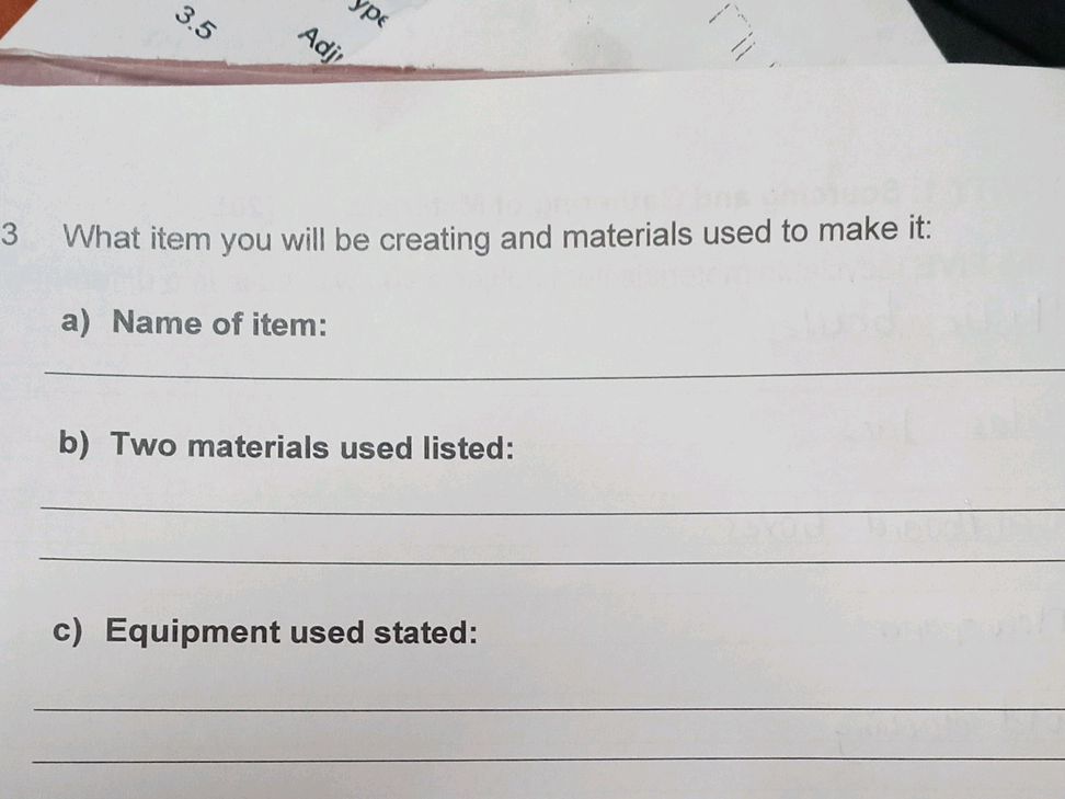 3 What item you will be creating and | StudyX