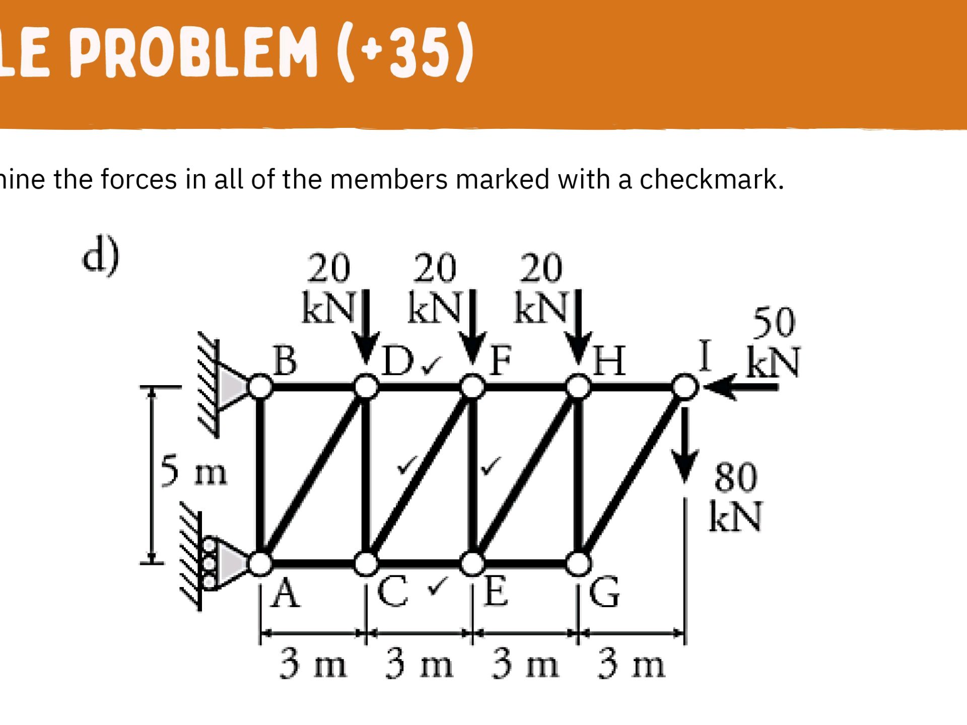 Determine the forces in all of the members | StudyX