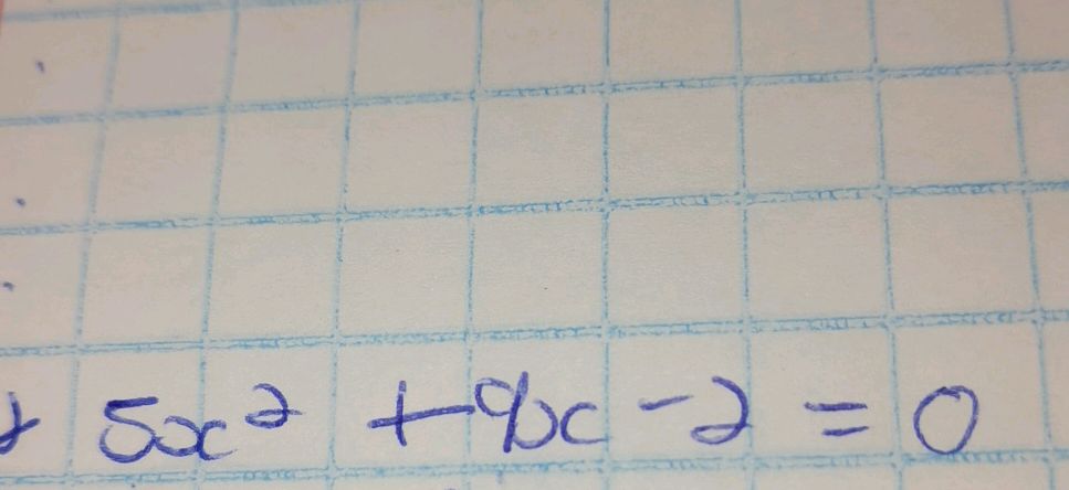 Solve Quadratic Equation 5x^2 + 9x - 2 = 0 | StudyX