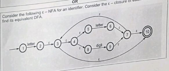 Consider the following ε - NFA for an | StudyX