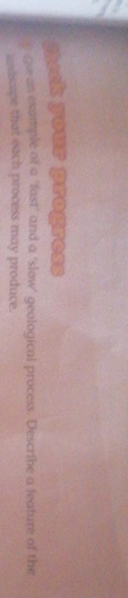 Give an example of a "fast" and a "slow" | StudyX