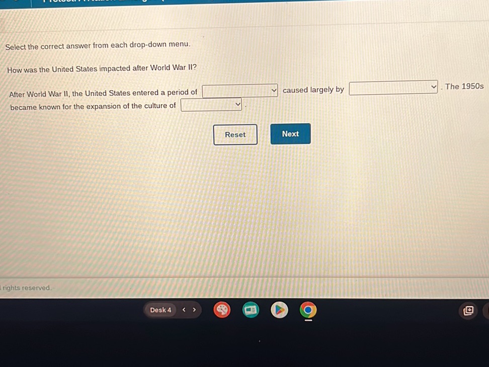 Select the correct answer from each | StudyX
