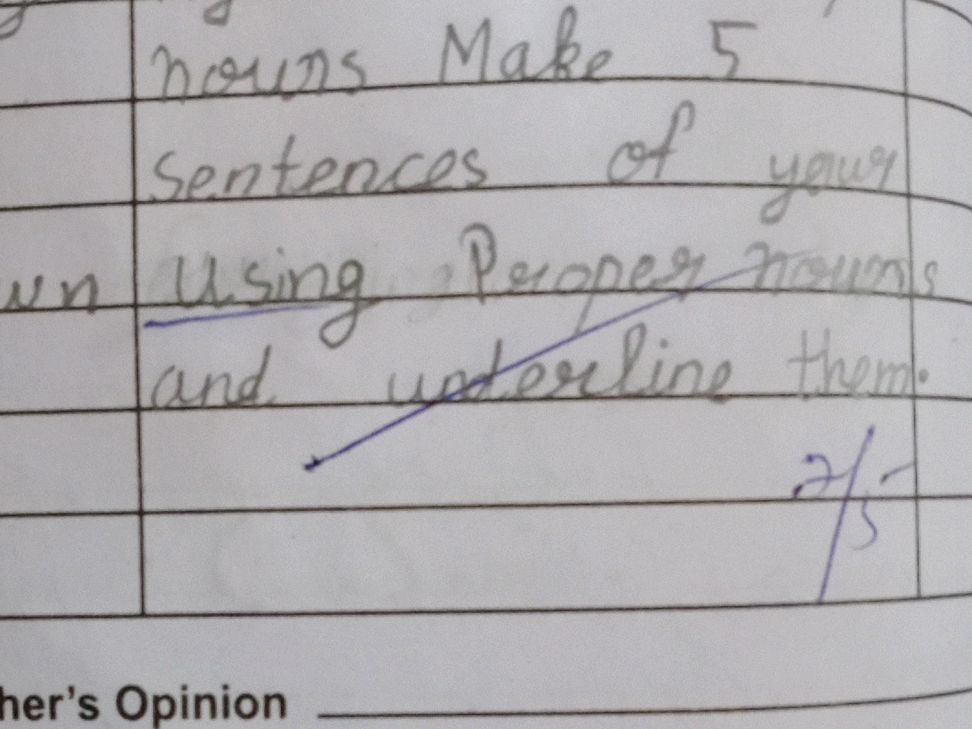 Make 5 sentences of your own using proper | StudyX