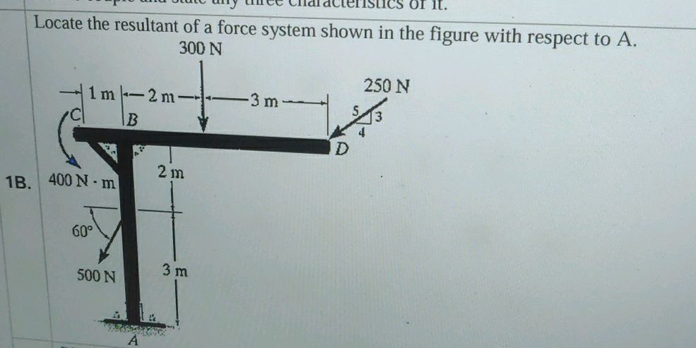 Locate the resultant of a force system shown | StudyX