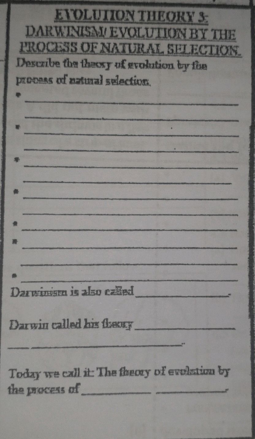 EVOLUTION THEORY 3. DARWINISM EVOLUTION BY | StudyX