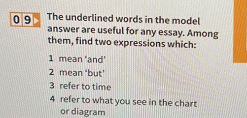 The underlined words in the model answer are | StudyX