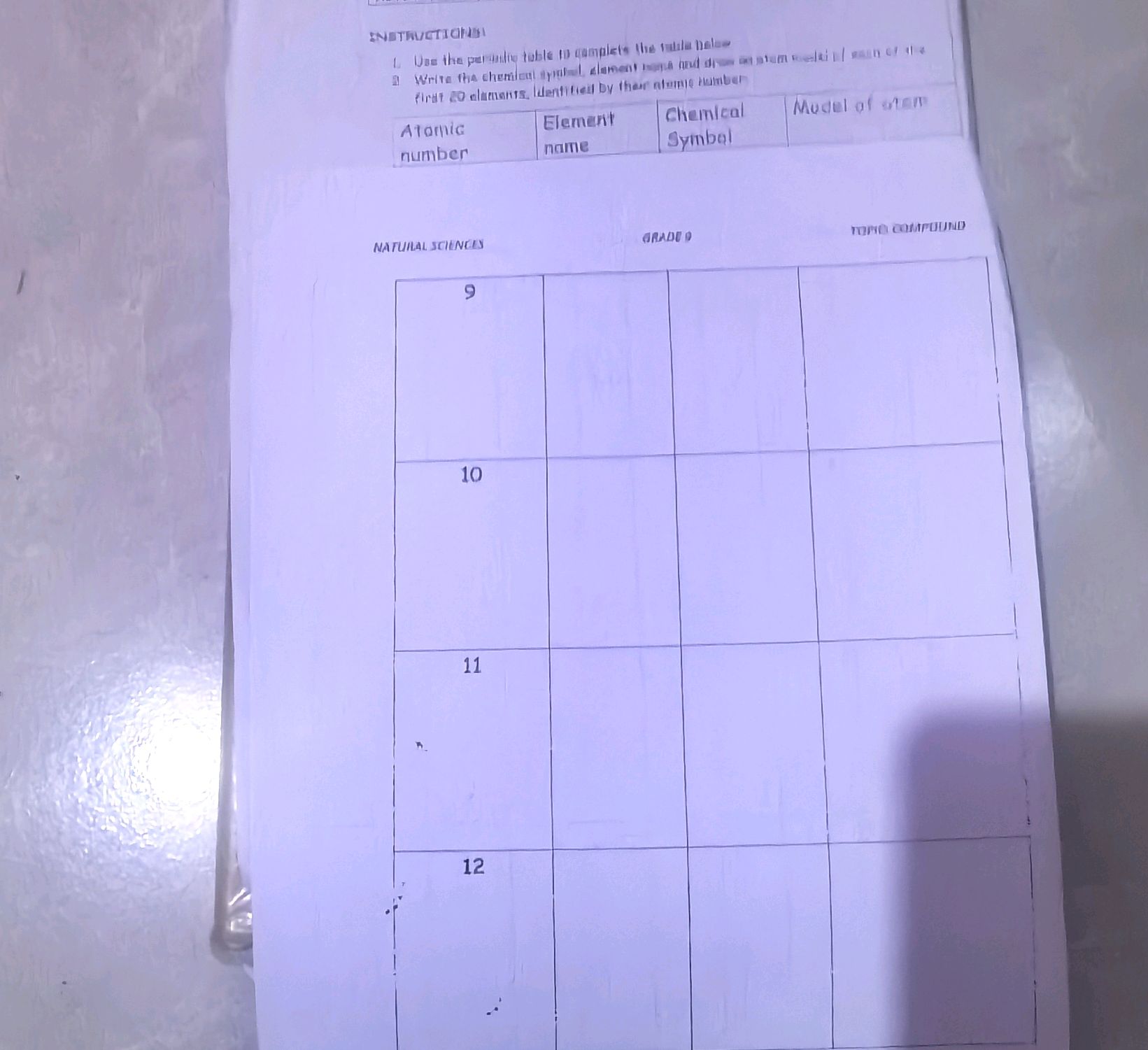 INSTRUCTIONS 1. Use the periodic table to | StudyX