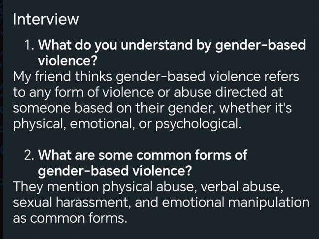 1. What do you understand by gender-based | StudyX