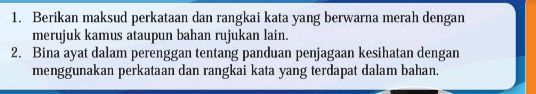 1. Berikan maksud perkataan dan rangkai kata | StudyX