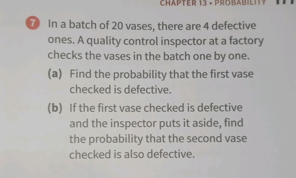 In a batch of 20 vases, there are 4 | StudyX