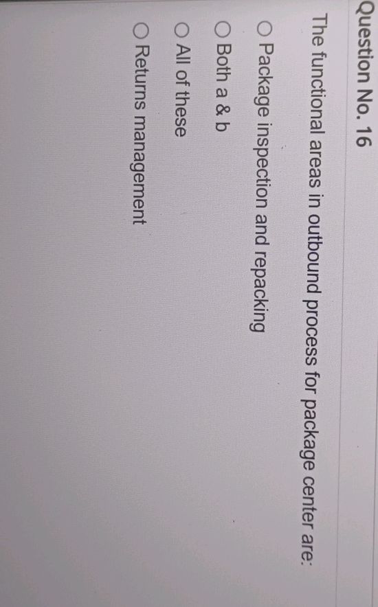 Question No. 16 The functional areas in | StudyX