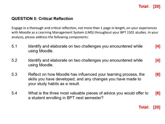 QUESTION 5: Critical Reflection Engage in a | StudyX