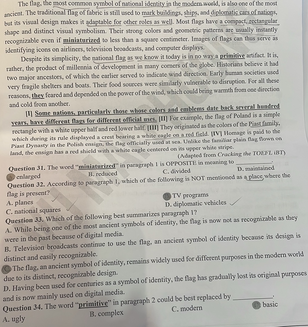 Question 31. The word "miniaturized" in | StudyX