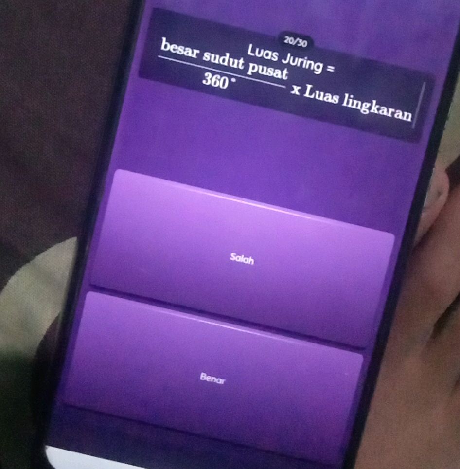 Luas Juring = (besar sudut pusat / 360°) x | StudyX