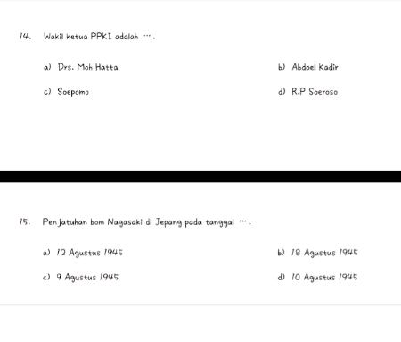 14. Wakil ketua PPKI adalah ... a) Drs. Moh | StudyX