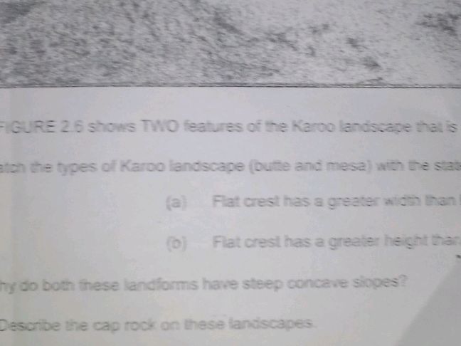 Match the types of Karoo landscape (butte | StudyX