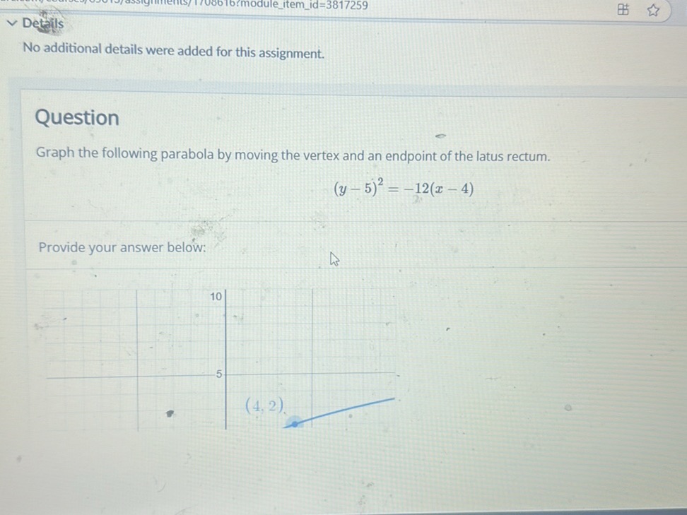 Graph the following parabola by moving the | StudyX