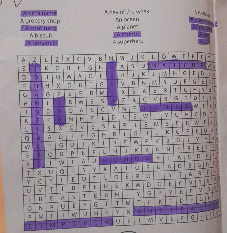 Find the words in the word search puzzle. A | StudyX