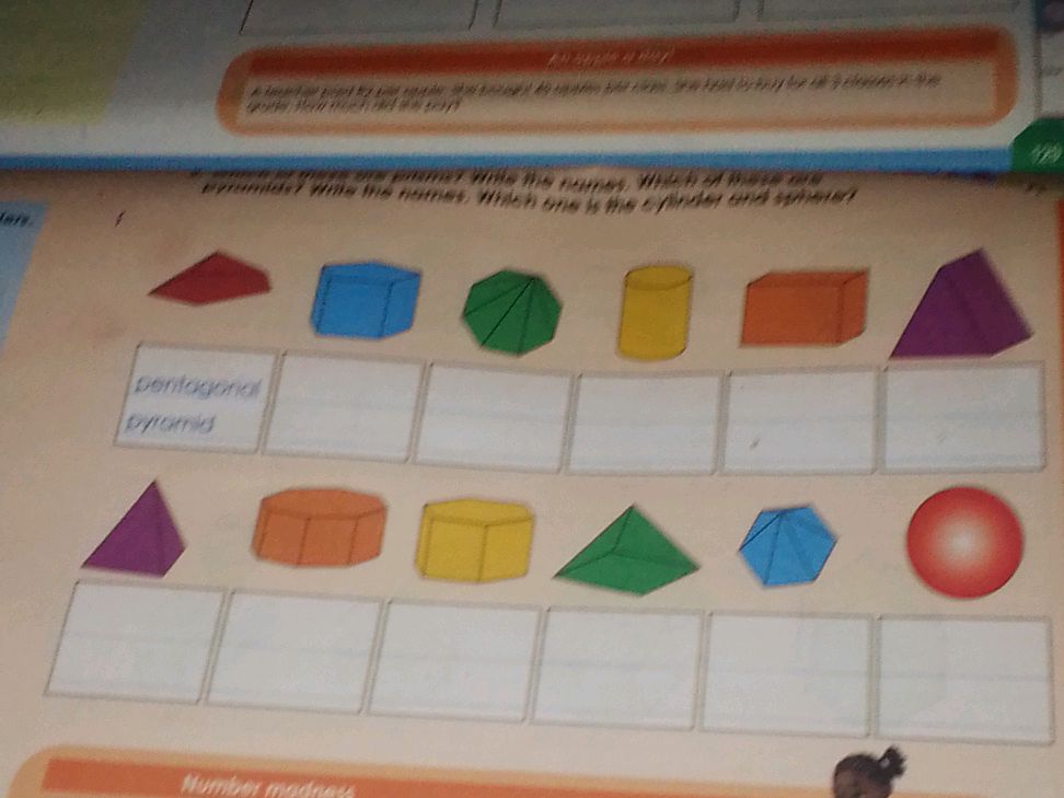 Name the shapes. Which one is the cylinder | StudyX