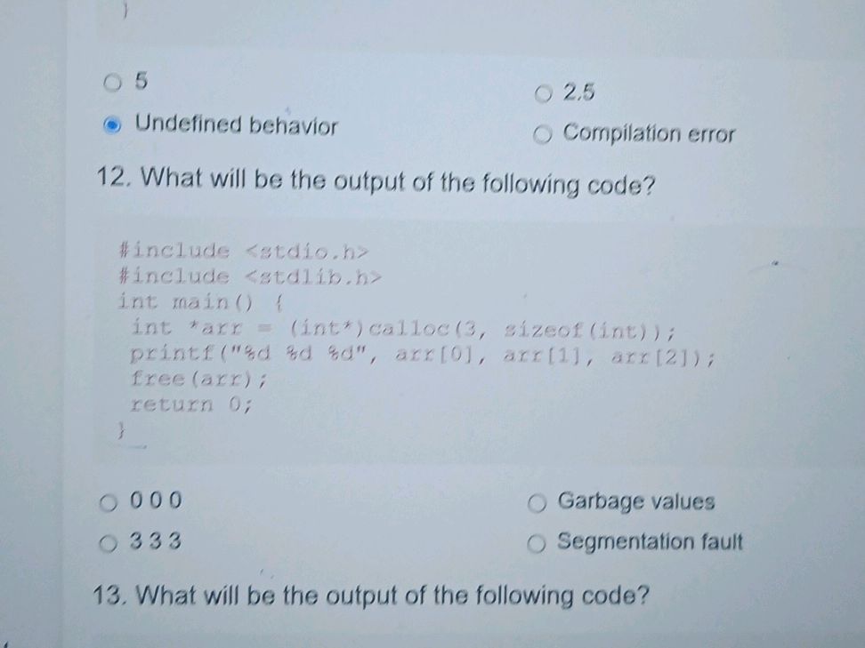12. What will be the output of the following | StudyX