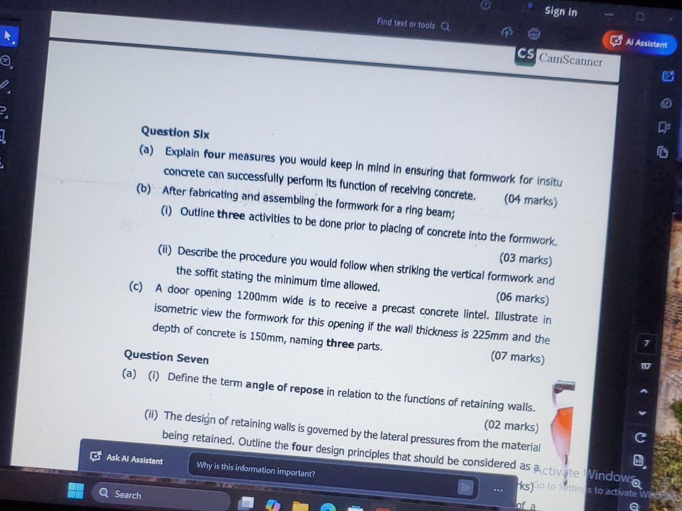 Question Six (a) Explain four measures you | StudyX