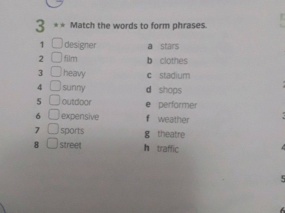 3 ** Match the words to form phrases. 1 | StudyX