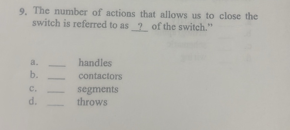 9. The number of actions that allows us to | StudyX