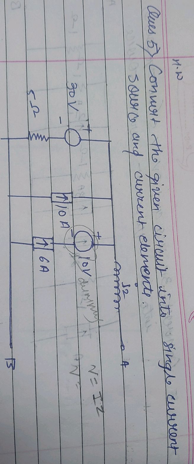 Ques 5) Convert the given circuit into | StudyX
