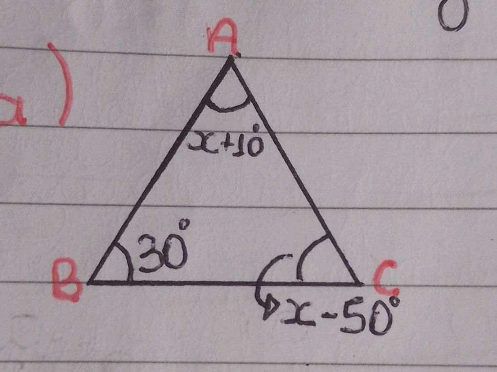 The image shows a triangle with the | StudyX