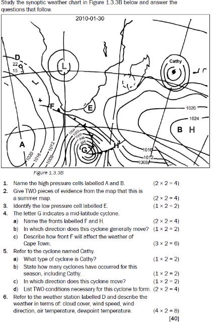 Study the synoptic weather chart in Figure | StudyX