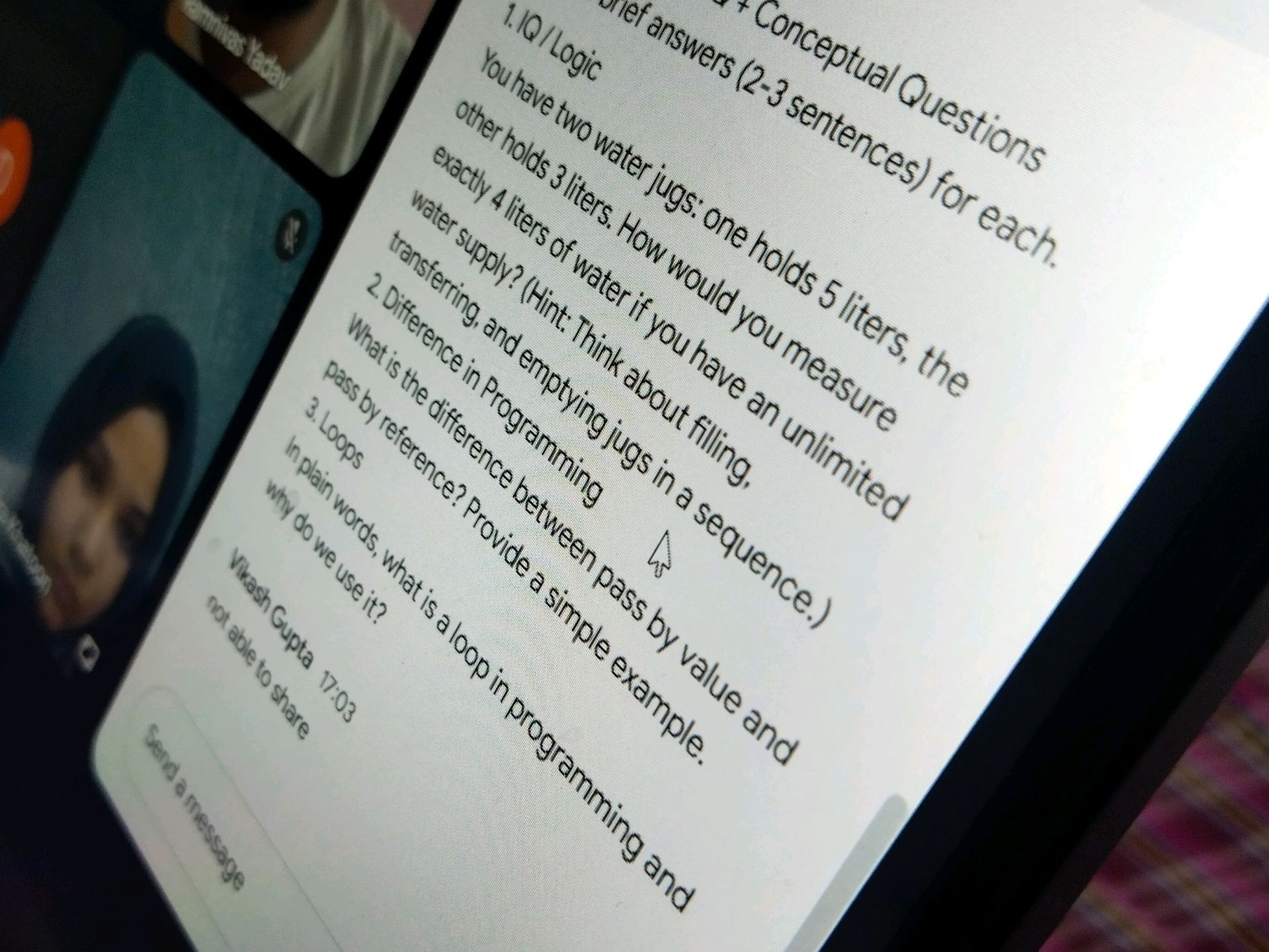 1. IQ / Logic You have two water jugs: one | StudyX