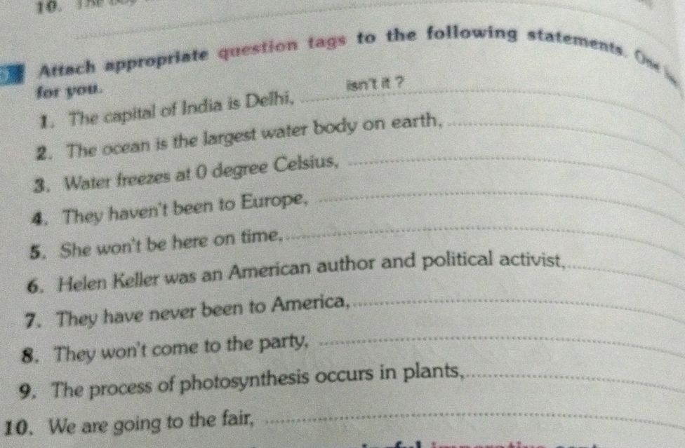 Attach appropriate question tags to the | StudyX