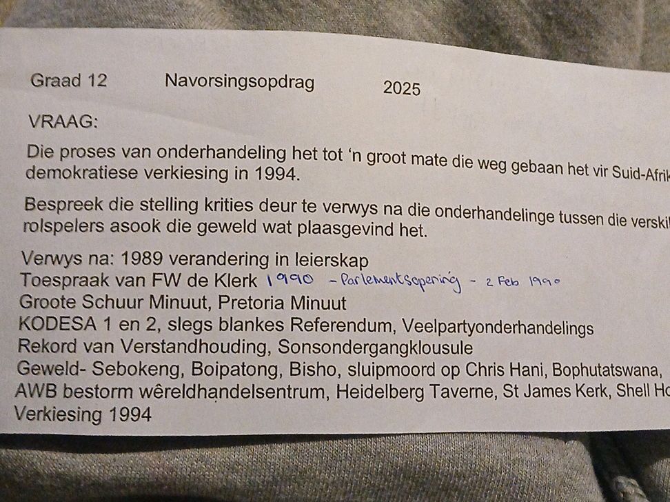 VRAAG: Die proses van onderhandeling het | StudyX