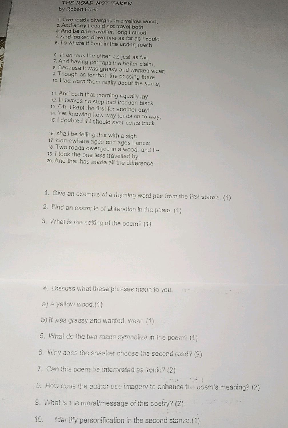 1. Give an example of a rhyming word pair | StudyX